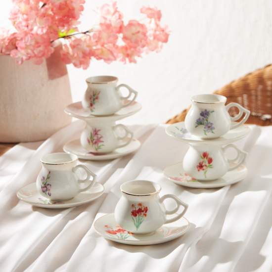 Karaca Botanic Set of 6 Coffee Cups 80 ml