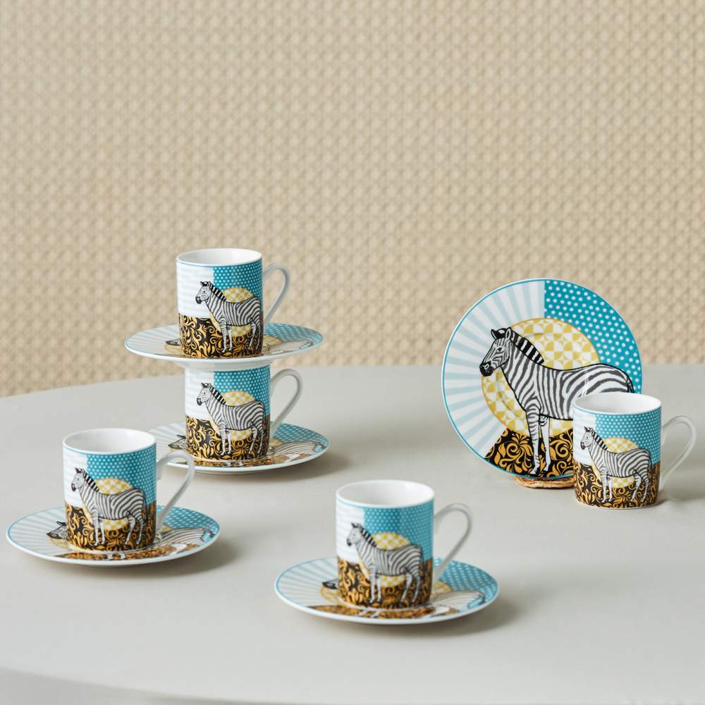 Karaca Animal Set of 6 Coffee Cups 90 ml