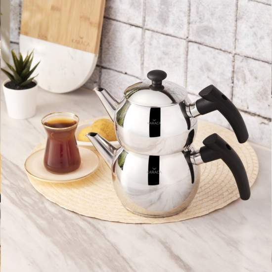 Karaca Adelya Mini Size Black Teapot Set