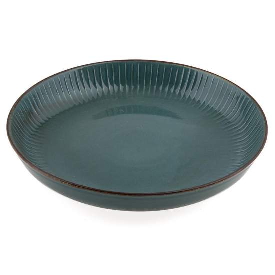 Jumbo Terracota Blue Deep Plate 26 cm