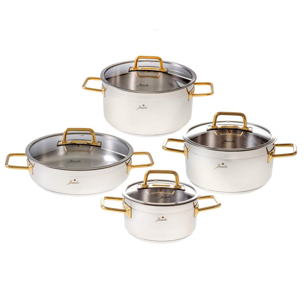 Jumbo Modena 8 Piece Titanium Gold Cookware Set