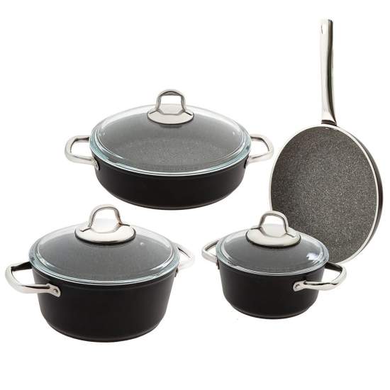 Jumbo Darci Black 7 Piece Cookware Set