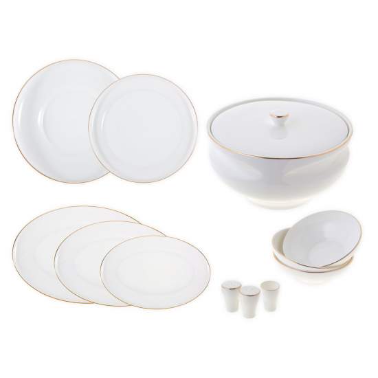 Jumbo Cosmos Gold 60 Pieces Dinnerware Set for 12 People