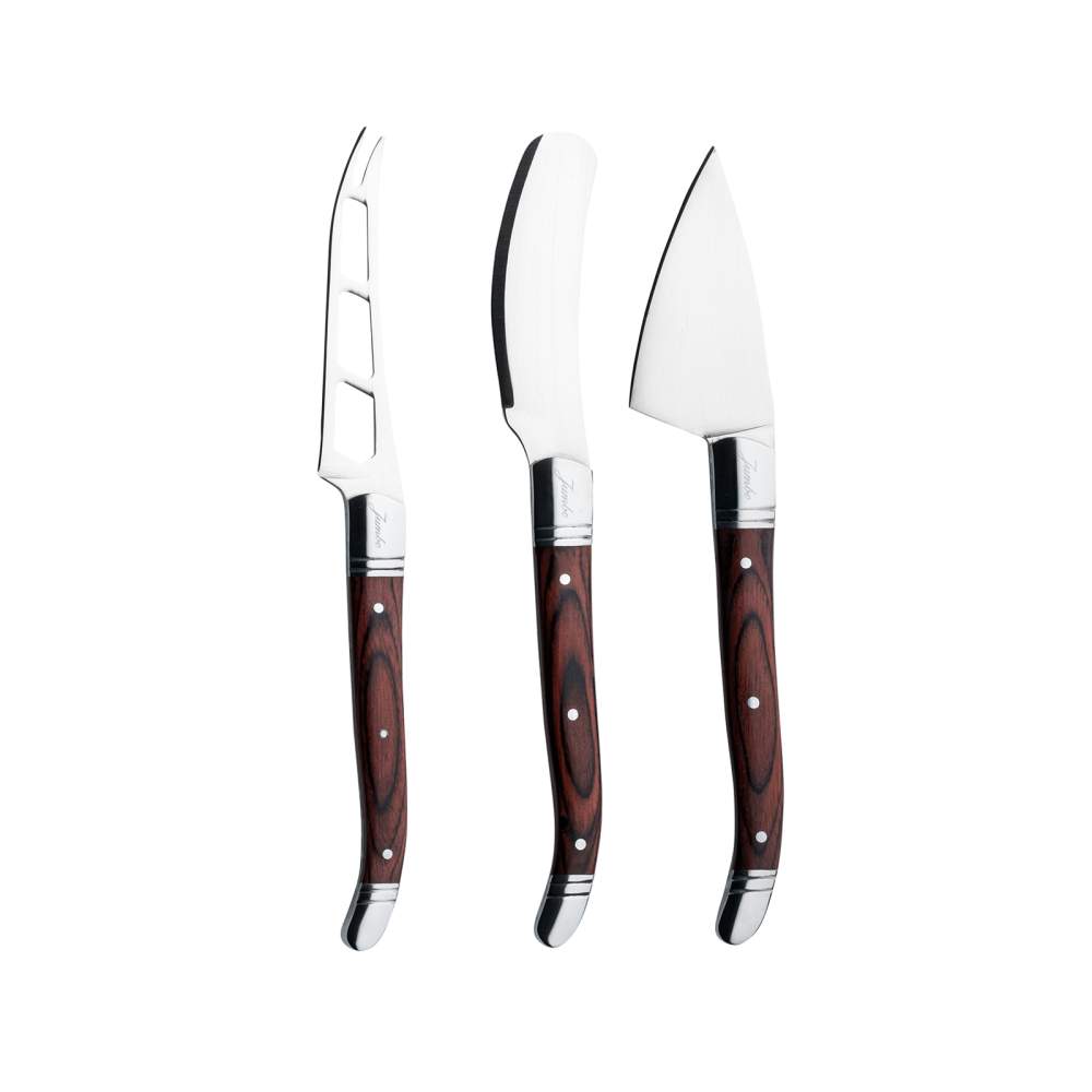 Jumbo Capri Cheese Knife Set Brown