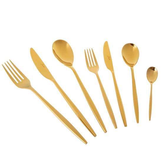 Jumbo 5800 Apollo 12 Person 84 Piece Cutlery Set Titanium Gold