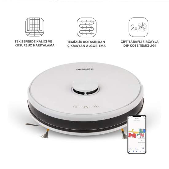 Homend Alex Laser 1281H Smart Robot Vacuum Cleaner with Mop and Mapping White