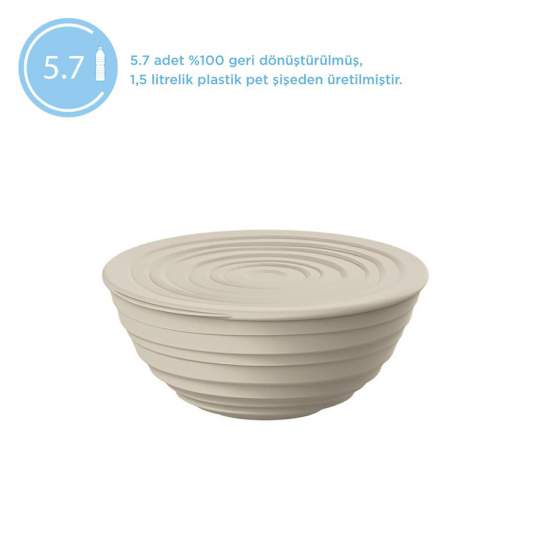 Guzzini Tierra L Salad Bowl with Lid Beige