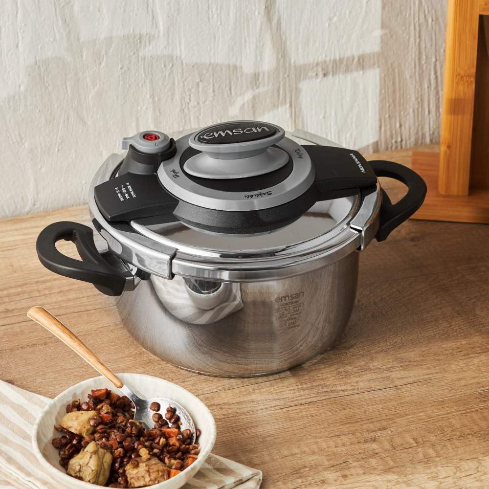 Emsan Montana Black Gray Pressure Cooker 4 Liter
