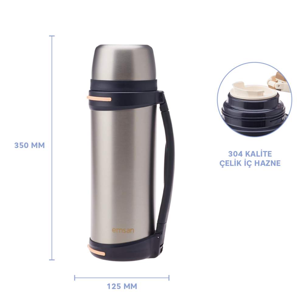 Emsan Fellow Gray Thermos 2 Lt