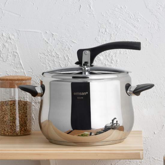 Emsan Burcu Stainless Steel Pressure Cooker 6 Lt