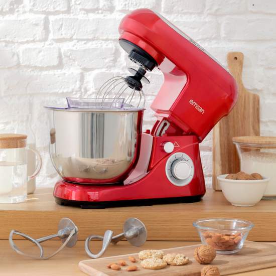 Emsan Bella Gusto Red Stand Mixer Kitchen Chef 1300W 5 Lt