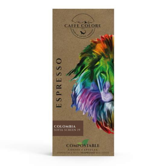 Caffe Colore Colombia Sofia Screen Biodegradable Capsule Coffee - 10 Pieces