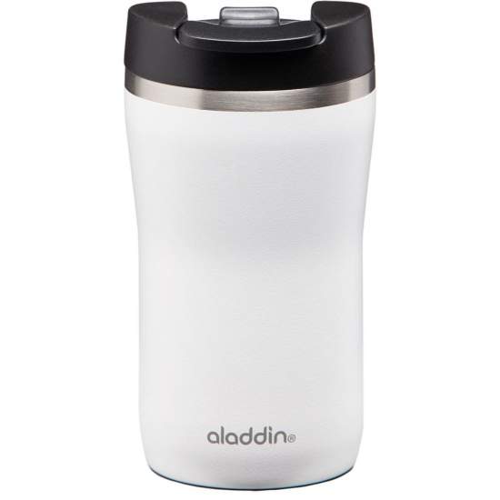 Aladdin Cafe Thermavac Leak-Lock White Stainless Steel Hand Thermos Mug 0.25 Lt