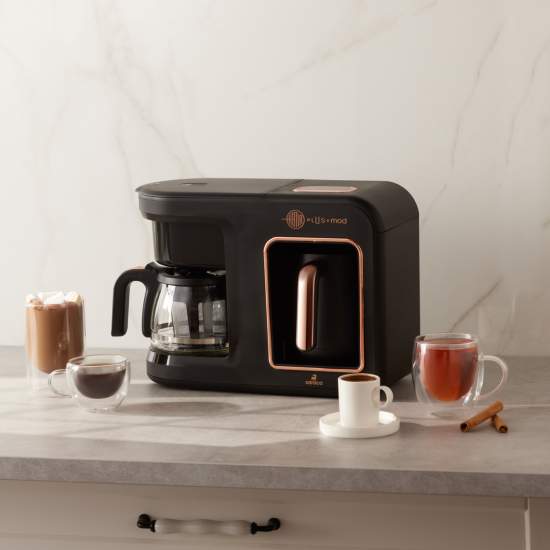 Karaca Hatır Plus Mod 5 in 1 Essential Coffee Machine Black Copper