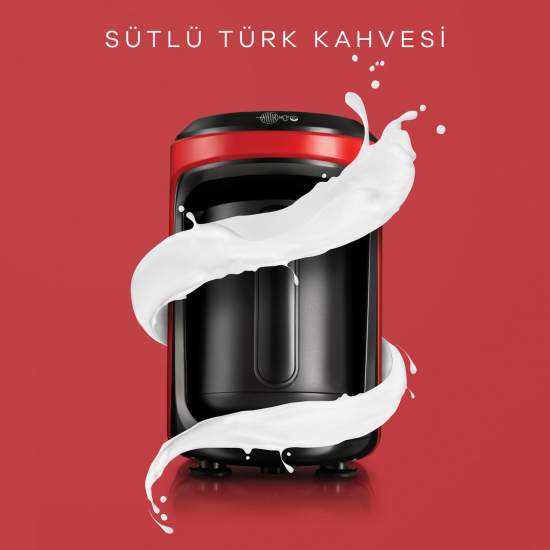 Karaca Hatır Hüps Milk Turkish Coffee Machine Red