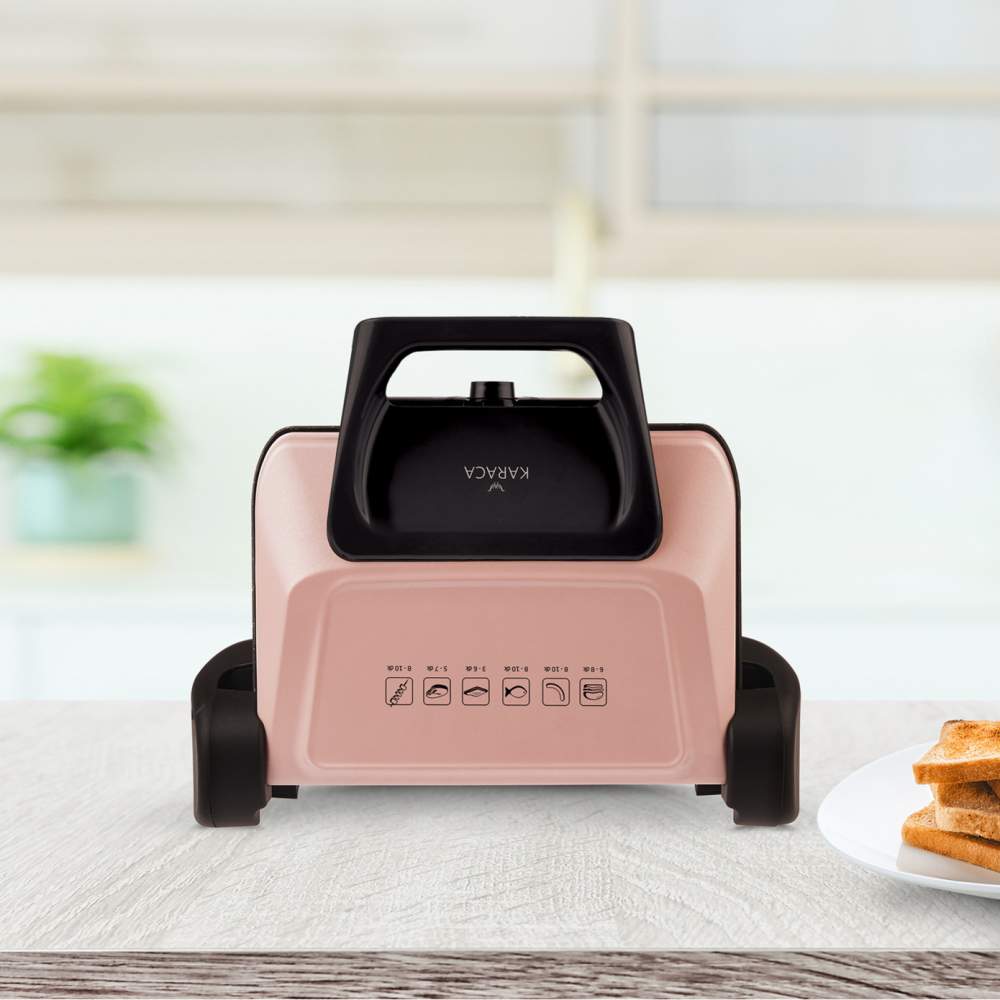 Karaca Future Plus Bio Diamond Antibacterial Pearly Pink Grill and Toaster