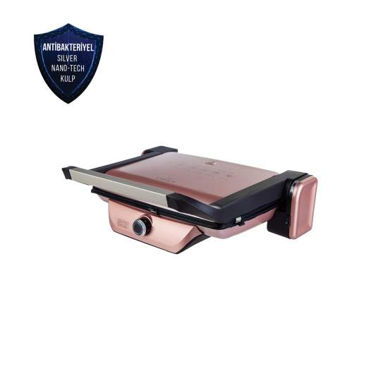 Karaca Antibacterial Gastro Diamond Grill and Toaster Rosegold