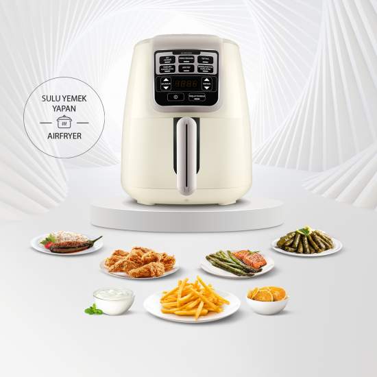 Karaca Air Pro Cook XL 2 in 1 Talking Airfryer Iconic Beige