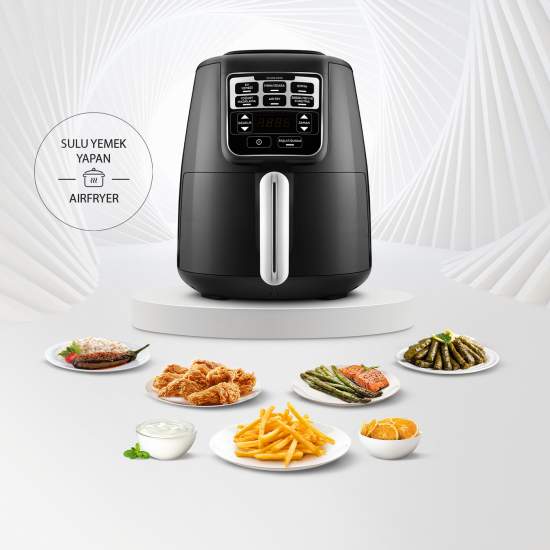 Karaca Air Pro Cook XL 2 in 1 Talking Airfryer Black Chrome