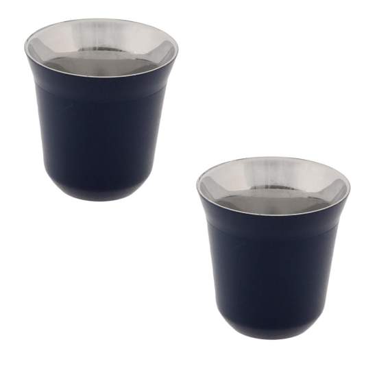 Jumbo Glory 7 Double Wall 2 Pcs Thermo Steel Cup 80ml - Navy Blue