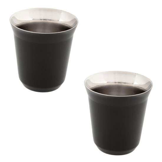 Jumbo Glory 7 Double Wall 2 Pcs Thermo Steel Cup 160ml - Black