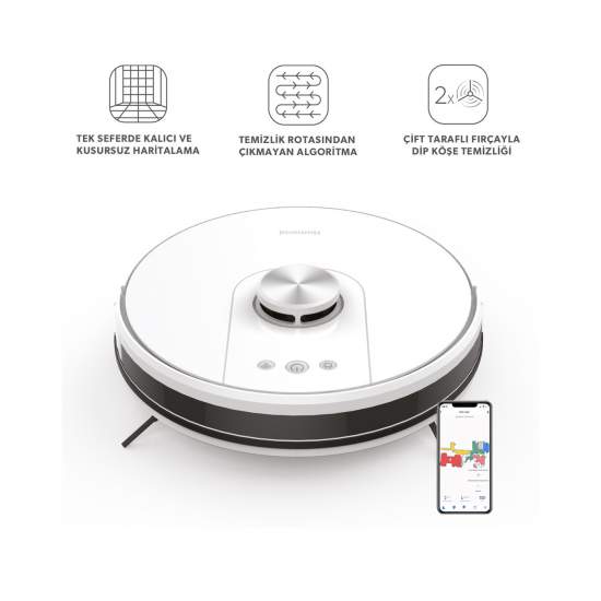 Homend Alex Laser Pro 1285H Smart Robot Vacuum Cleaner with Mapping White Silver