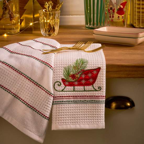 Emsan New Year Sled 2 Piece Drying Towel