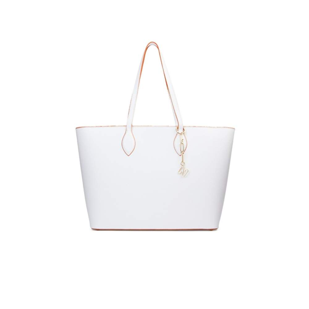 White Orange Womens Leather Bag