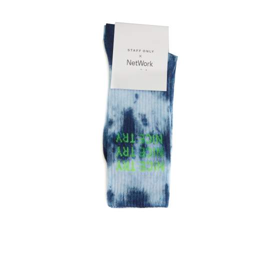 Navy Blue Blue Tie Dye Patterned Mens Socks