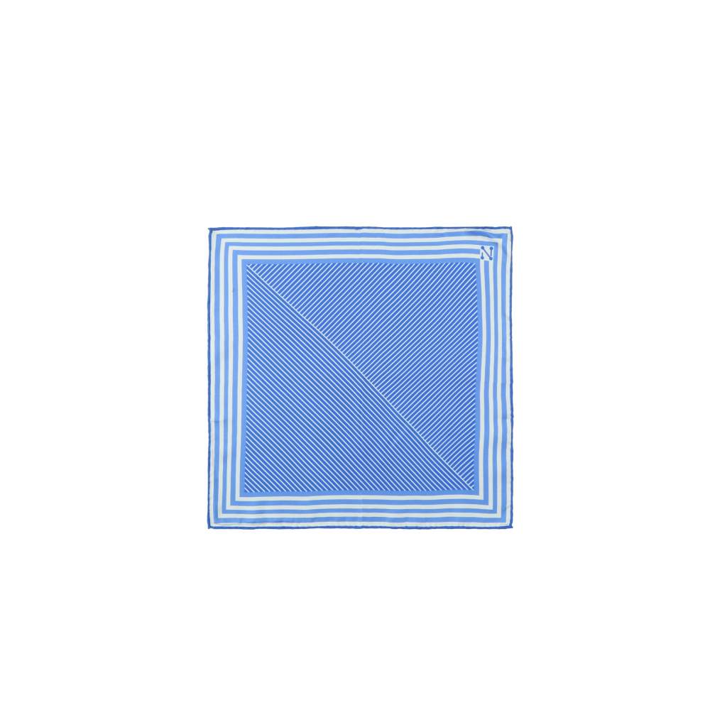 Blue White Silk Men's Handkerchief