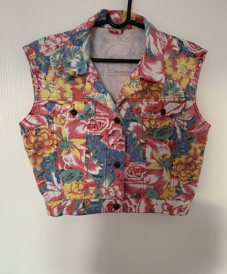 Cvetni crop teksas prsluk
