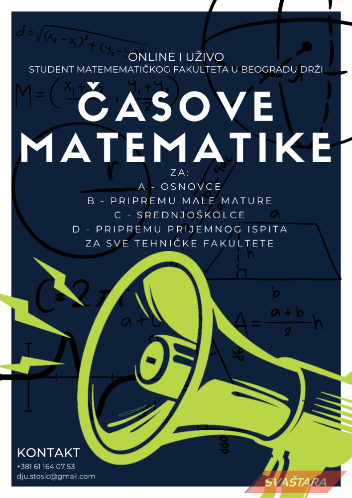 Casovi Matematike. Beograd - Dusanovacka posta