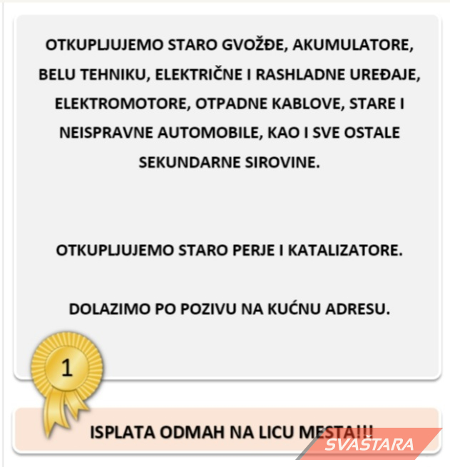 Otkup starog gvozdja novi sad i okoliko do 80 km