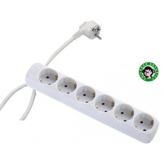 ME-PK6-3M DZ 16A 250V 3680W 3x1.5mm2 prenosna nerastavna šestostruka priključnica (produžni kabl) Mitea Electric