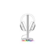 RAZER Base Station V2 Chroma Mercury - Headphone Stand with USB 3.1 and 7.1 Surround Sound