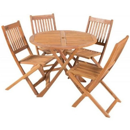 Baštenski set sto Eden + 4 stolice Manhattan – drveni