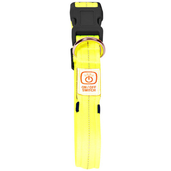 Ogrlica za psa - svetleća žuta 30-40cm