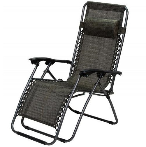 Baštenska stolica podesiva sa jastukom metalna – crno / siva MESSINA