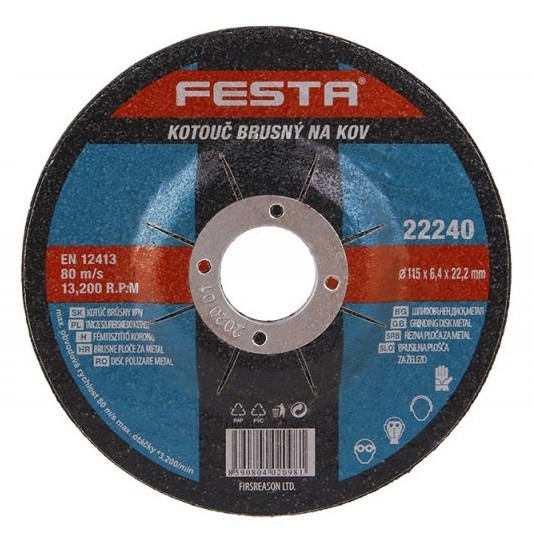 Brusna ploča za metal fi 115/6,4mm Festa