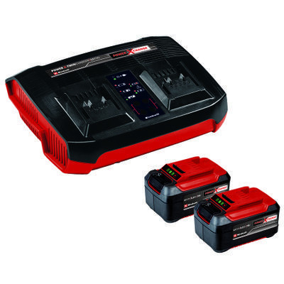 Dve baterije 5.2Ah 18V i dupli punjač - Twincharger Kit Power X change EINHELL