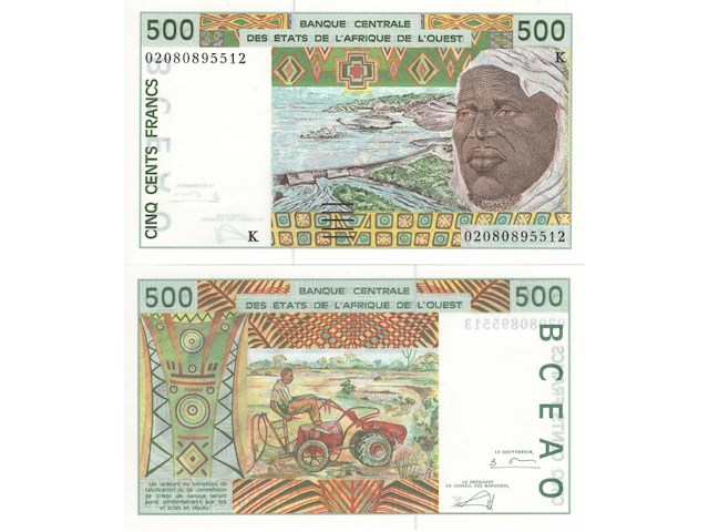SENEGAL (WAS) 500 Franca 2002 UNC, P-710 (K)