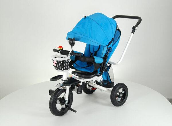 Tricikl za decu Sit & sleep sa podesivim naslonom i rotirajućim sedištem – plavi, 000115