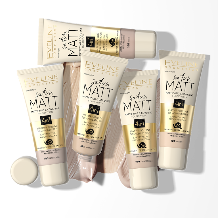 EVELINE - SATIN MATT MATTIFYING - TEČNI PUDER 30ML