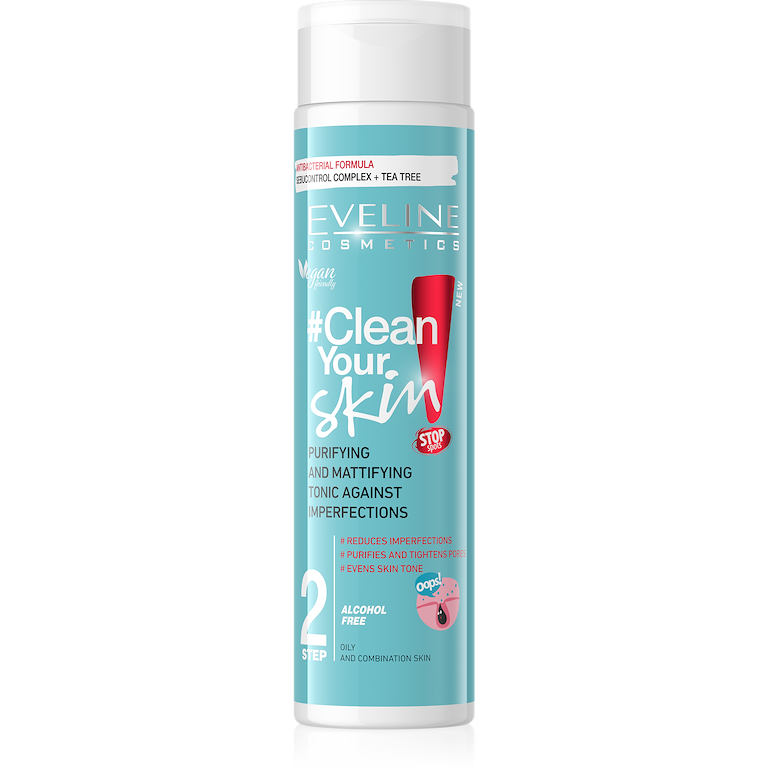 EVELINE - CLEAN YOUR SKIN TONIK ZA ČIŠĆENJE LICA 225ML