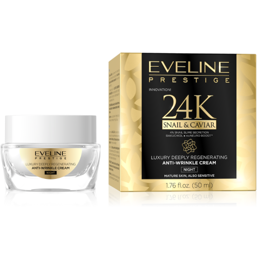 EVELINE - 24K SNAIL&CAVIAR LUKSUZNA NOĆNA REGENERATIVNA KREMA PROTIV BORA 50ML - BANER