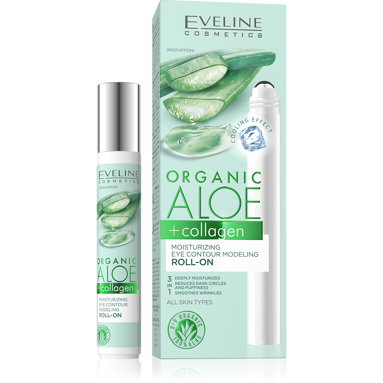 EVELINE - ORGANIC ALOE+COLLAGEN - ROLL-ON EYE CONTOUR MODELING 15ml