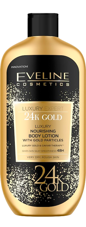 EVELINE - LUXURY EXPERT - LUKSUZNI HRANLJIVI LOSION ZA TELO SA ČESTICAMA ZLATA 350ML