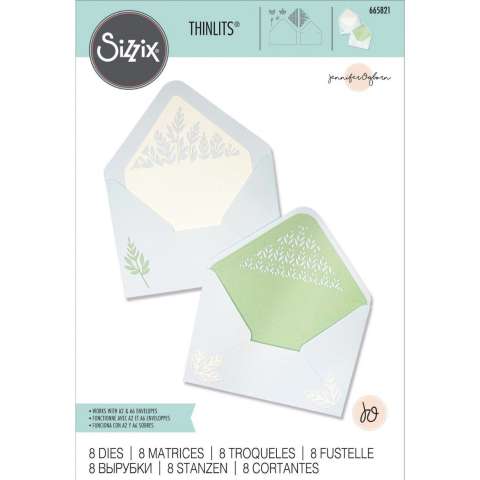 SIZZIX THINLITS SEKAČ-SET SE SASTOJI OD 8 DELOVA Botanic Envelope Liners