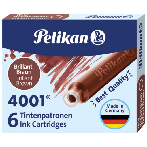 Tinta za nalivpero patrone kratke pk6 4001 Pelikan 311928 braon