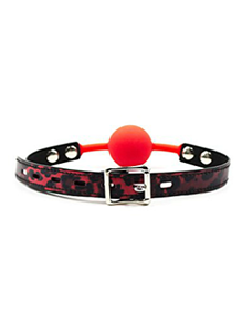 RED SILICONE BALL GAG LEOPARD